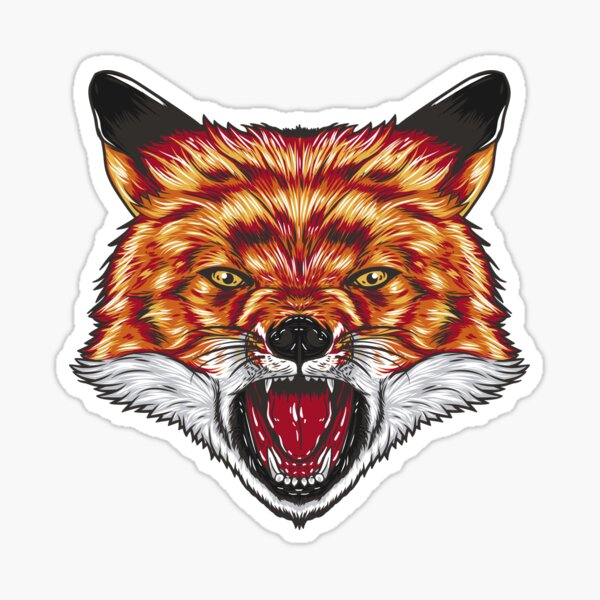 "Angry Fox Face" Sticker by devilcool | Redbubble