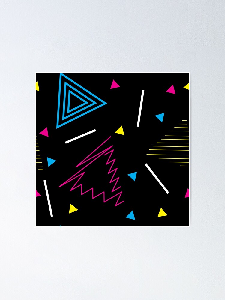 "90's 80's Vintage Neon Triangle Pattern" Poster for Sale by ...