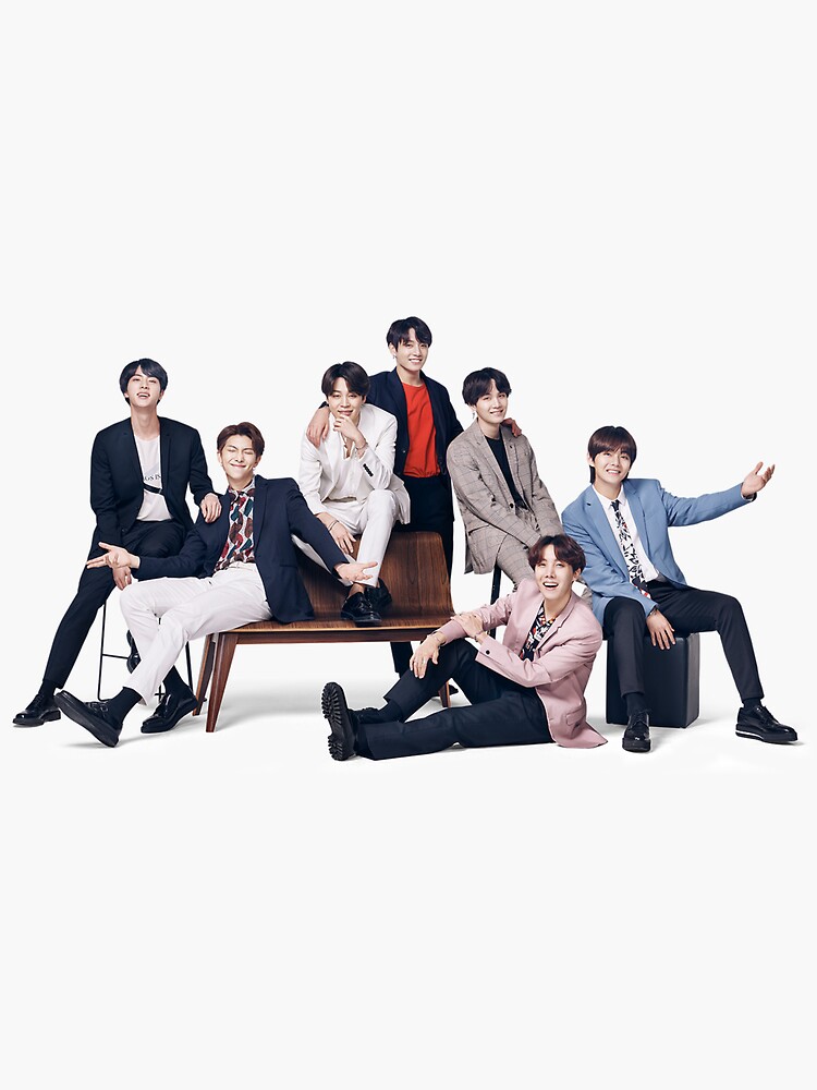 "BTS - 7 members smiling" Sticker for Sale by beckyYGO | Redbubble