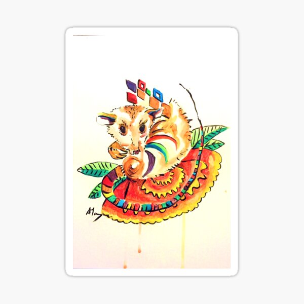 "Mexican tlacuache" Sticker by AKA-art | Redbubble