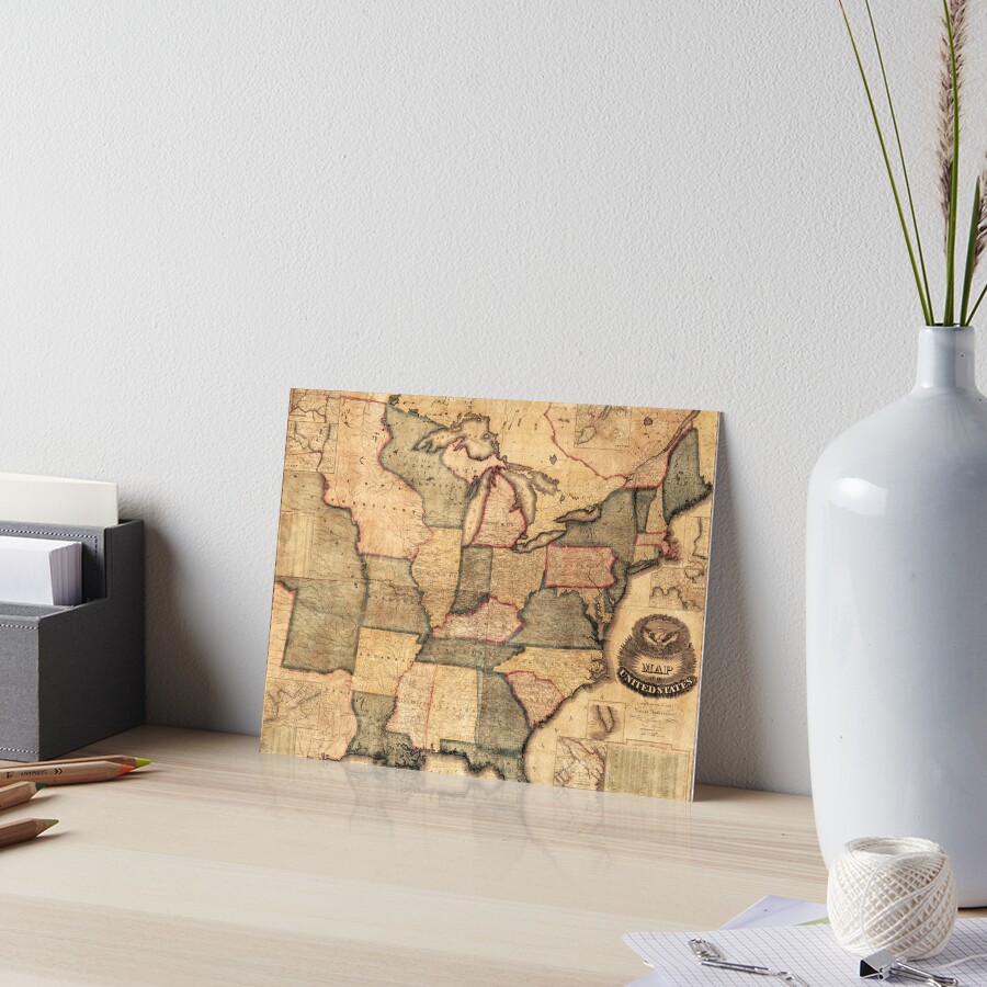 "Map of the United States, East Coast (1842)" Art Board Print by ...