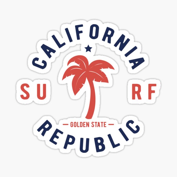 "Retro Surf Sticker California Republic" Sticker for Sale by ...