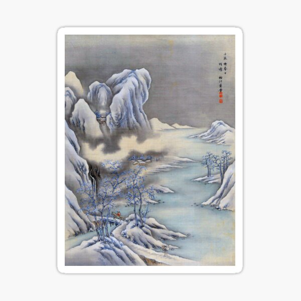 "Winter Scene (Restored Japanese Artwork)" Sticker by PromoteProgress ...