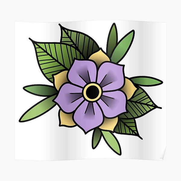 "trad flower" Poster by despresso | Redbubble