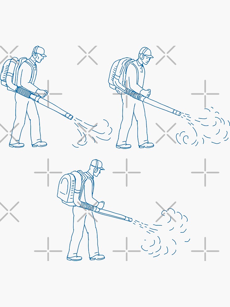 "Gardener Leaf Blower Drawing" Sticker by patrimonio | Redbubble