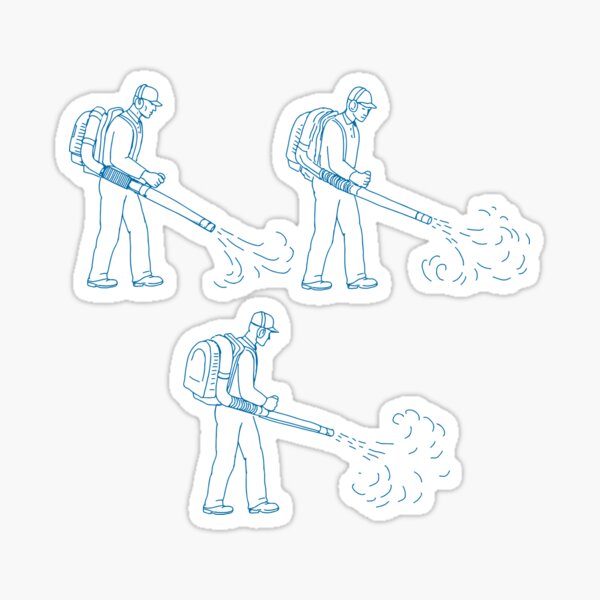 "Gardener Leaf Blower Drawing" Sticker by patrimonio | Redbubble