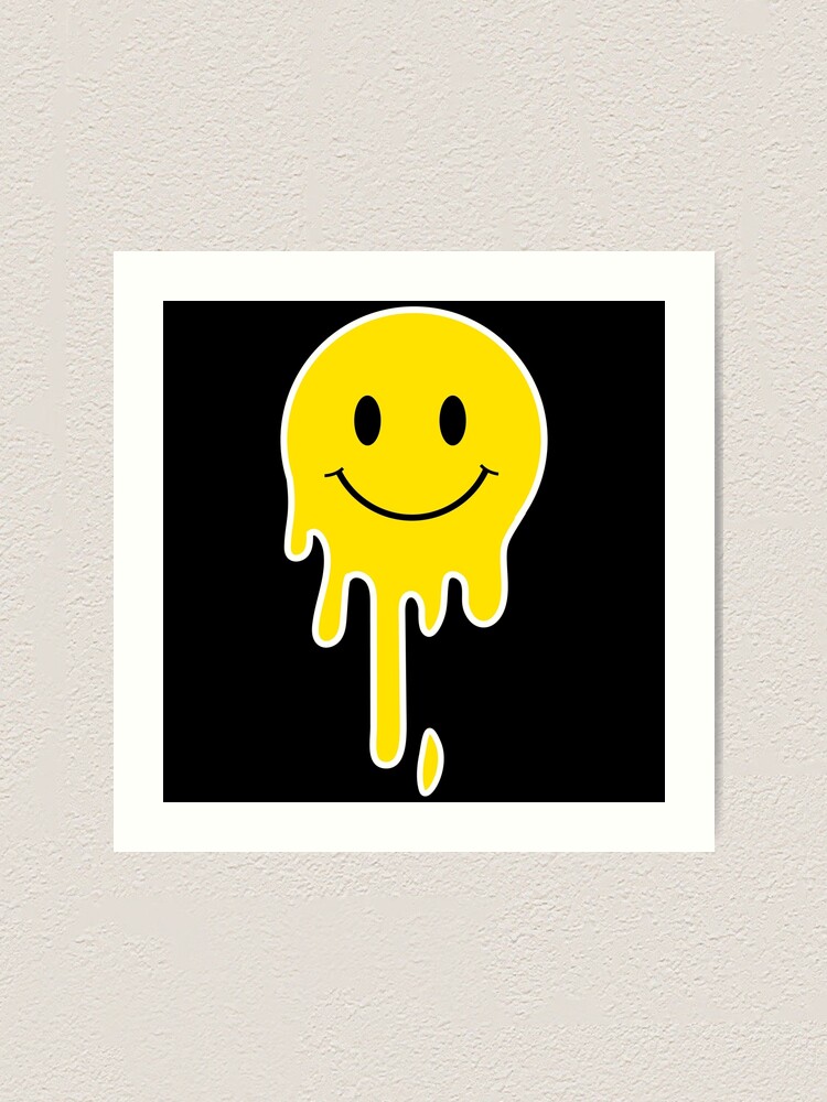 "Dripping Smiley Face" Art Print for Sale by ChronoDesigns | Redbubble