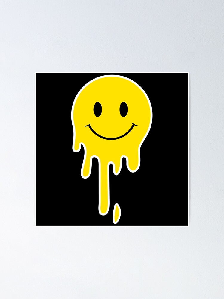 "Dripping Smiley Face" Poster for Sale by ChronoDesigns | Redbubble