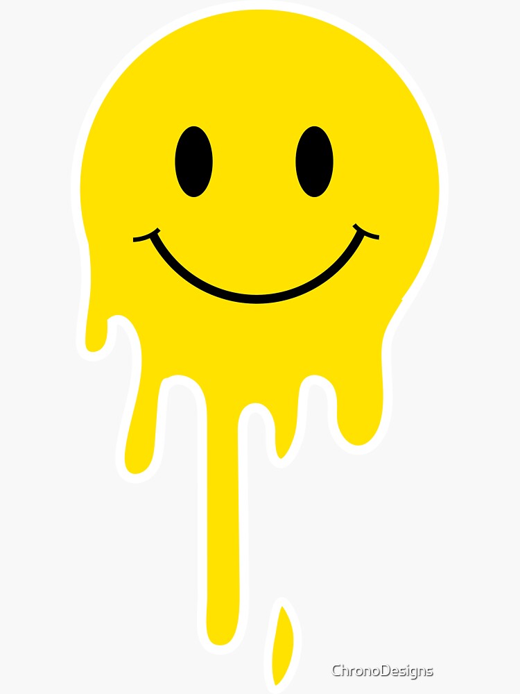 "Dripping Smiley Face" Sticker for Sale by ChronoDesigns | Redbubble