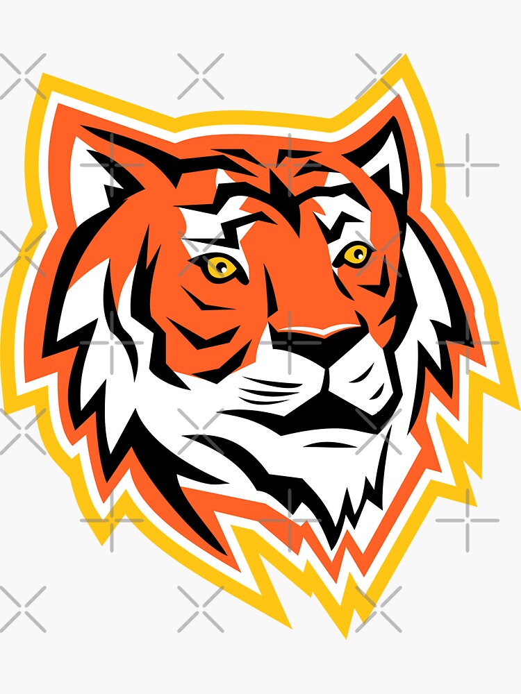 "Bengal Tiger Head Mascot" Sticker by patrimonio | Redbubble