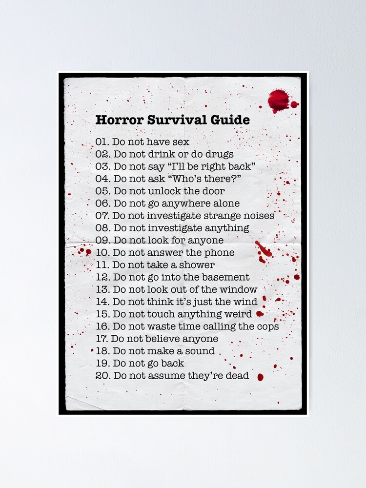 "Horror Survival Guide" Poster for Sale by EstrangedShop | Redbubble