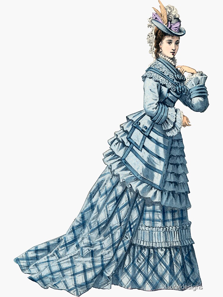 "Victorian Woman Blue Dress" Sticker for Sale by laureldesigns | Redbubble