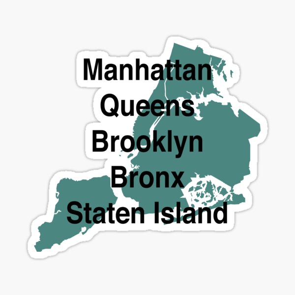 "New York City Five Boroughs" Sticker for Sale by Tom-Orrow | Redbubble