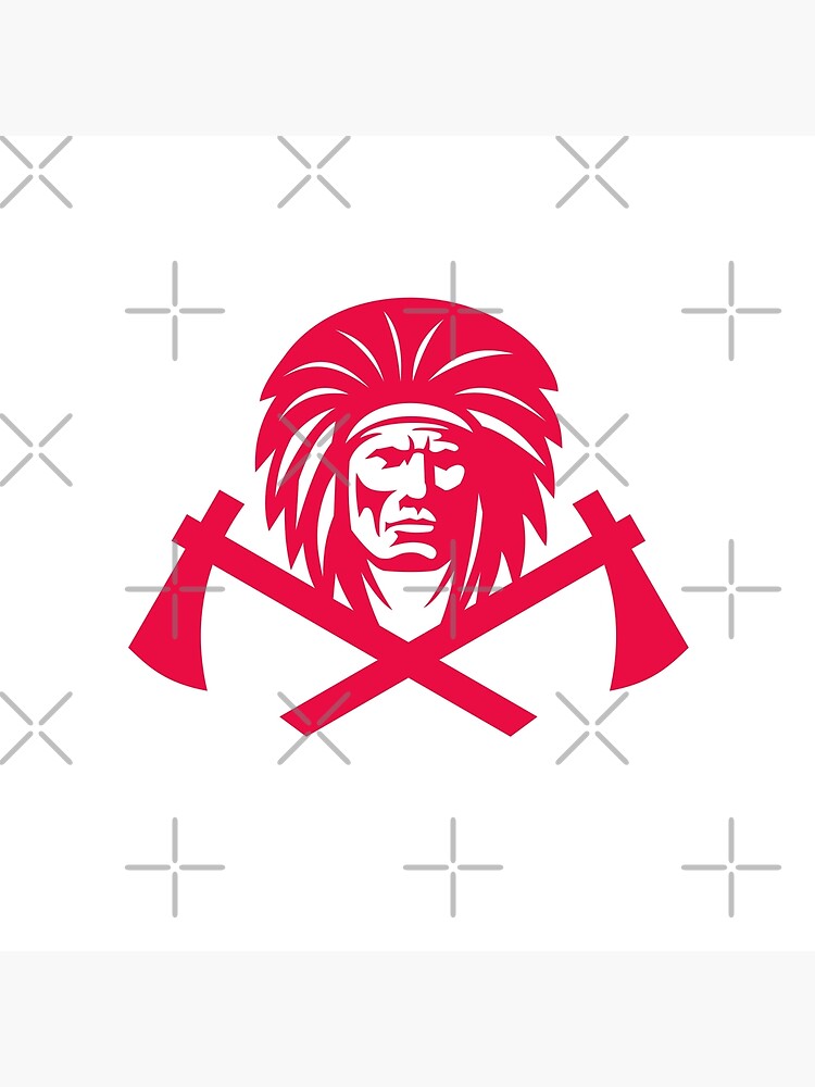 "Native American Crossed Tomahawk Mascot" Poster by patrimonio | Redbubble