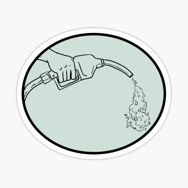 "Gas Nozzle Pumping Dollar Out Drawing " Sticker by patrimonio | Redbubble