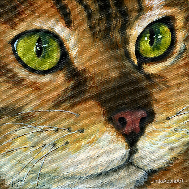 "Butterscotch - Cat Portrait" by LindaAppleArt | Redbubble