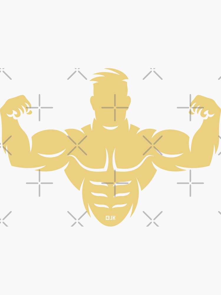 "Bodybuilder (Bodybulding / Biceps / Athletic Sports / Beige)" Sticker ...