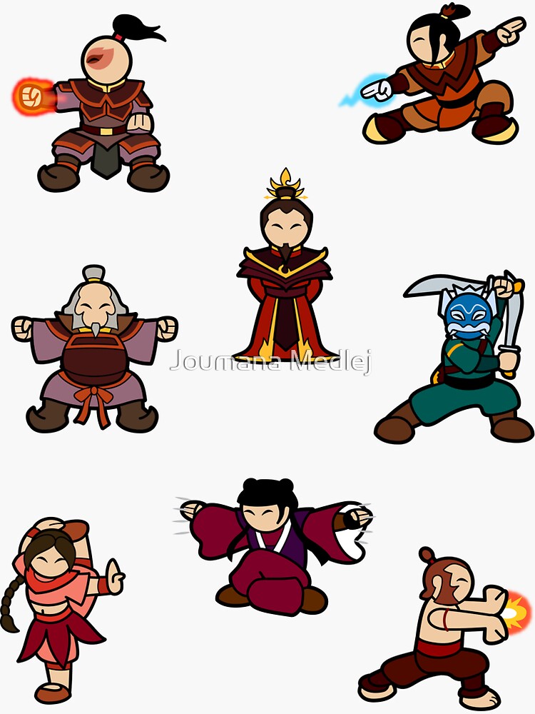 "ATLA Mini Stickers: Fire Nation" Sticker for Sale by Cedarseed | Redbubble