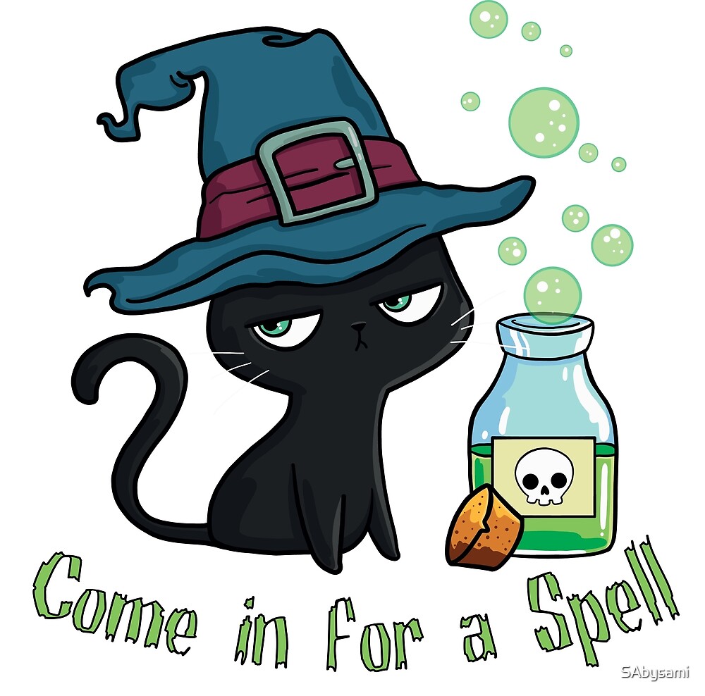 "halloween come in for a spell cat" by SAbysami | Redbubble
