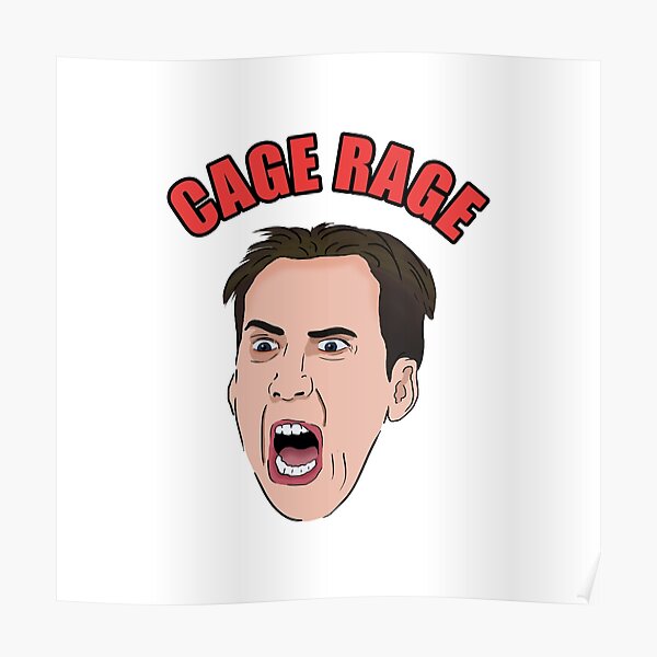 Nick Cage Rage Poster By Barnyardy Redbubble