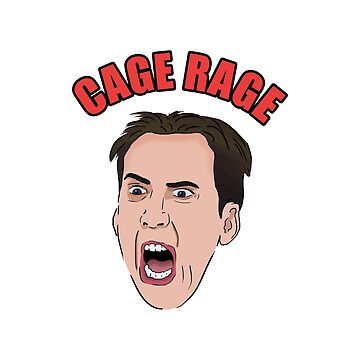 "Nick Cage Rage" Sticker for Sale by Barnyardy | Redbubble
