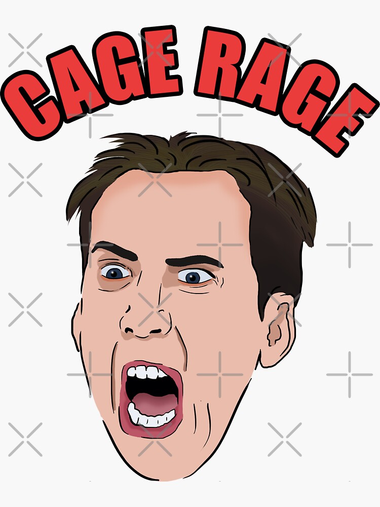 "Nick Cage Rage" Sticker for Sale by Barnyardy | Redbubble