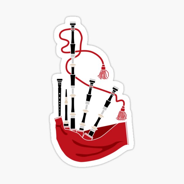 "MUSICAL INSTRUMENTS SILHOUETTES - BAGPIPES" Sticker by WOOFANG | Redbubble