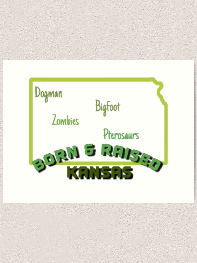 "Kansas Cryptids - Born & Raised" Art Print for Sale by carlyscreations ...