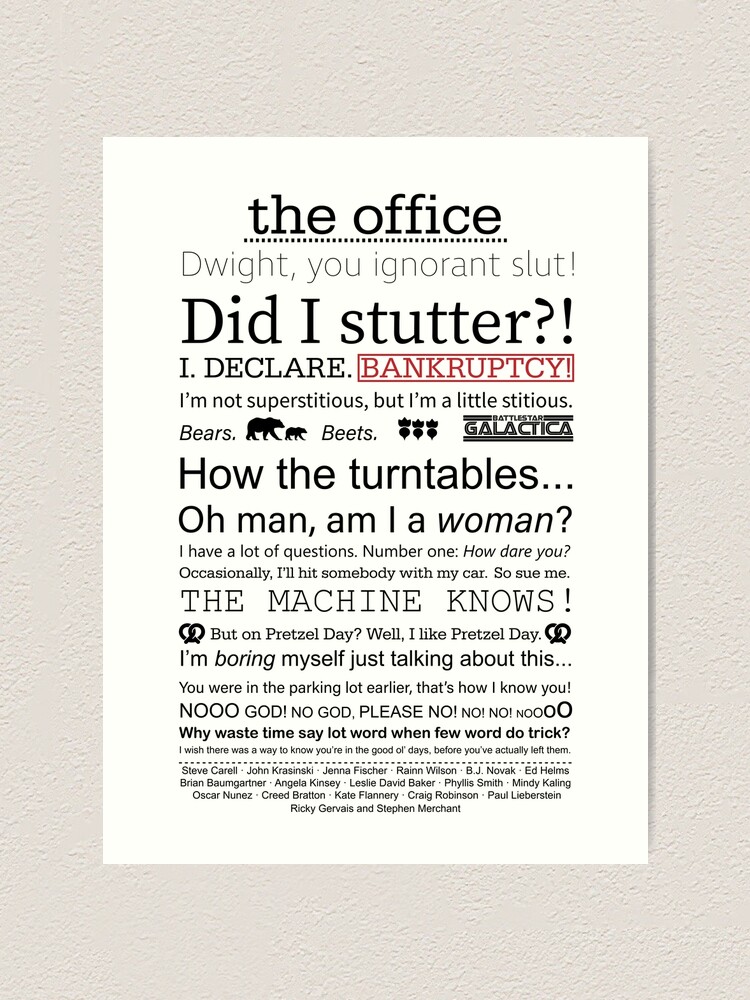 "THE OFFICE US - QUOTES" Art Print by PhotoshopDraziw | Redbubble