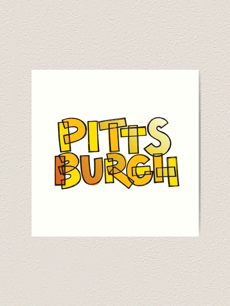"Pittsburgh Black and Yellow Chunky Lettering" Art Print by ...