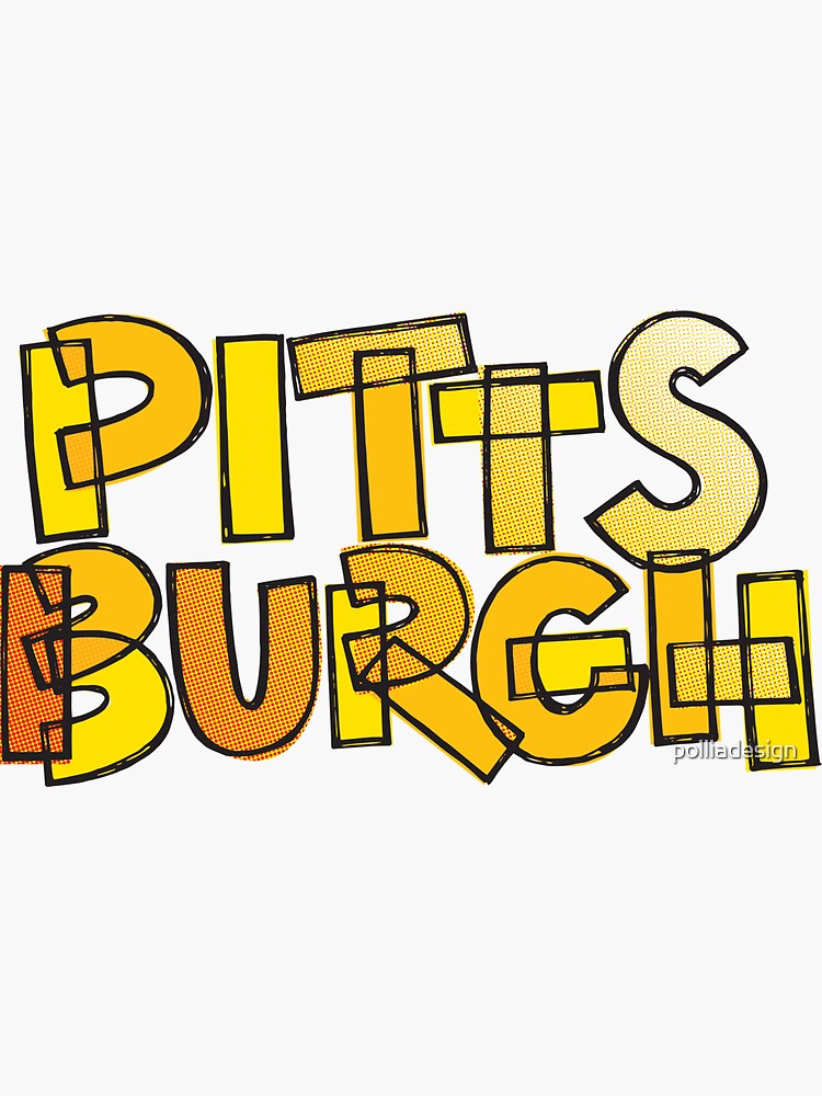 "Pittsburgh Black and Yellow Chunky Lettering" Sticker for Sale by ...