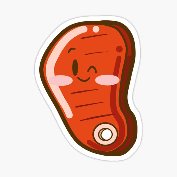 "Kawaii Meat Chop" Sticker for Sale by Conxypy | Redbubble