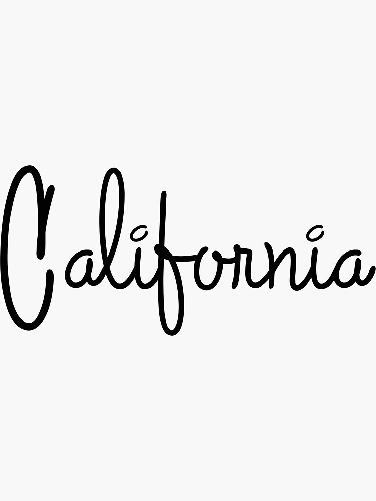 "California Script No. 1 Black" Sticker by PEK1787 | Redbubble