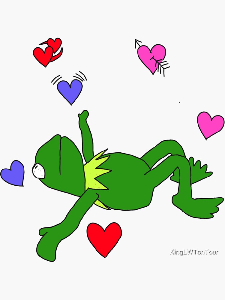 "Kermit is: In Love" Sticker for Sale by KingLWTonTour | Redbubble