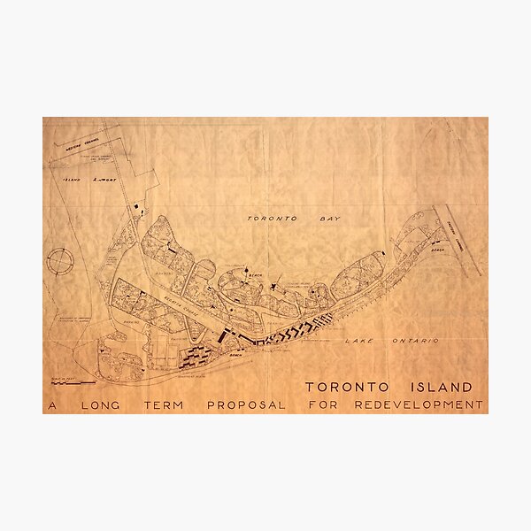 "Map Of Toronto Islands 1947" Photographic Print for Sale by mollyfare ...