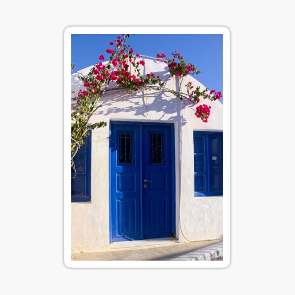 "The Beautiful Colors of Santorini" Sticker by GVAZDesigns | Redbubble
