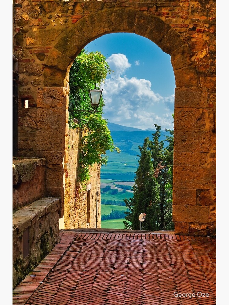 "Arch with the View of the Tuscan Countryside, Pienza, Tuscany, Italy ...