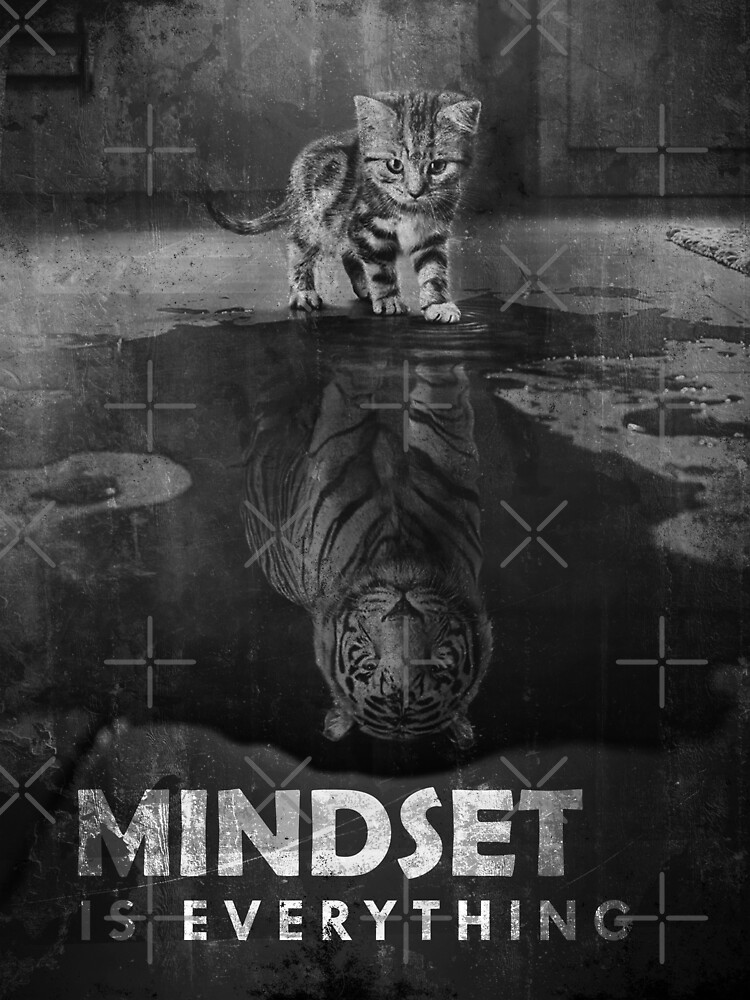 "Mindset Is Everything Tiger Cat" Sticker for Sale by SuccessHunters ...