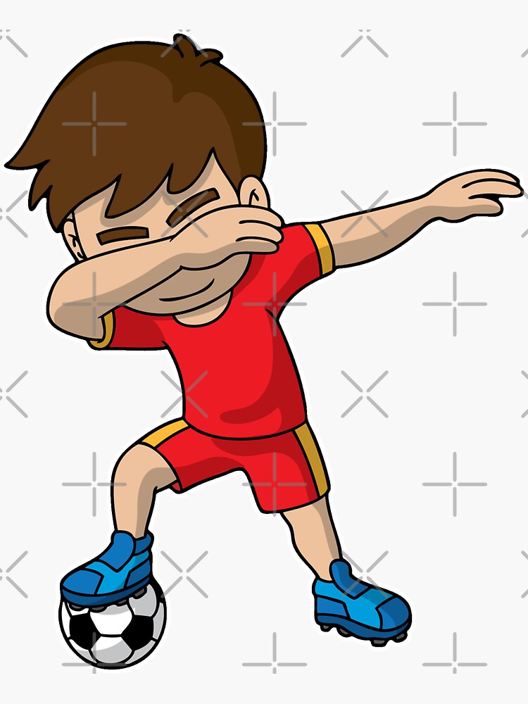 "Dabbing Soccer Boy" Sticker by frittata | Redbubble