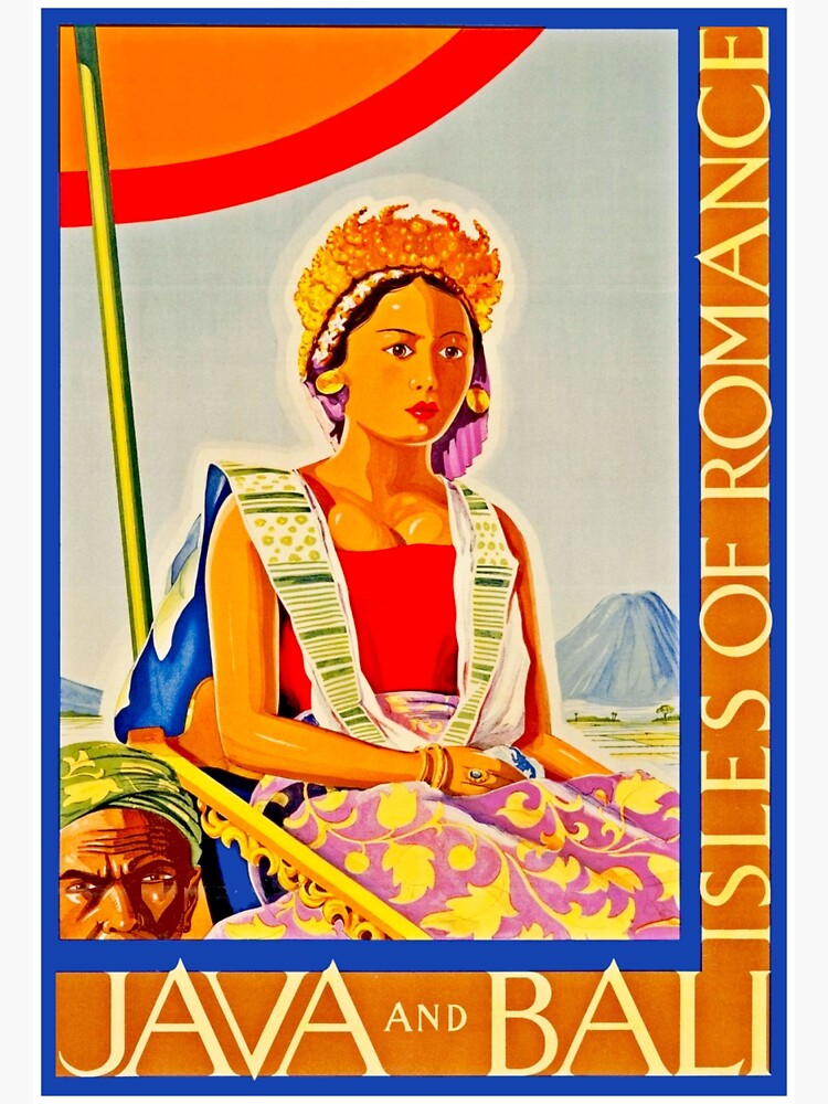 "BALI JAVA : Vintage Travel and Tourism Advertising Print" Sticker for ...