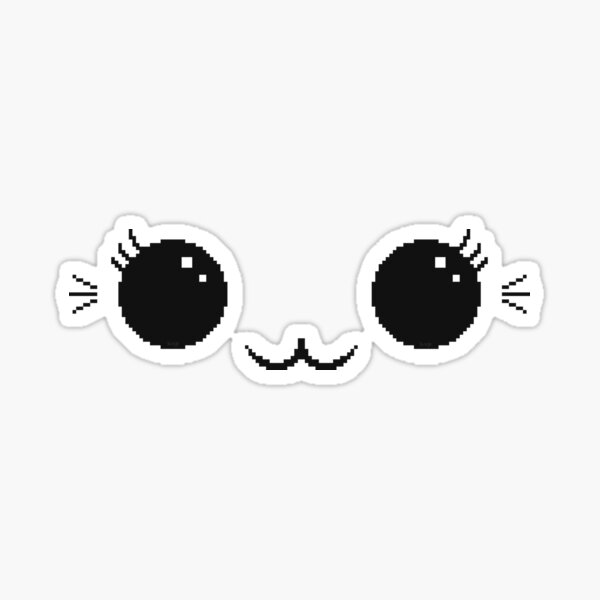 "Pixel Kitty Face" Sticker for Sale by BearSayPlease | Redbubble