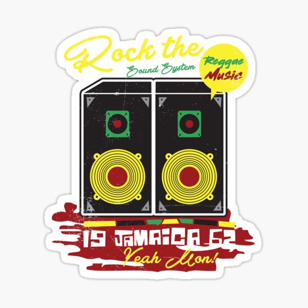 "Jamaican Sound System Reggae Rasta Boombox Roots" Sticker for Sale by ...