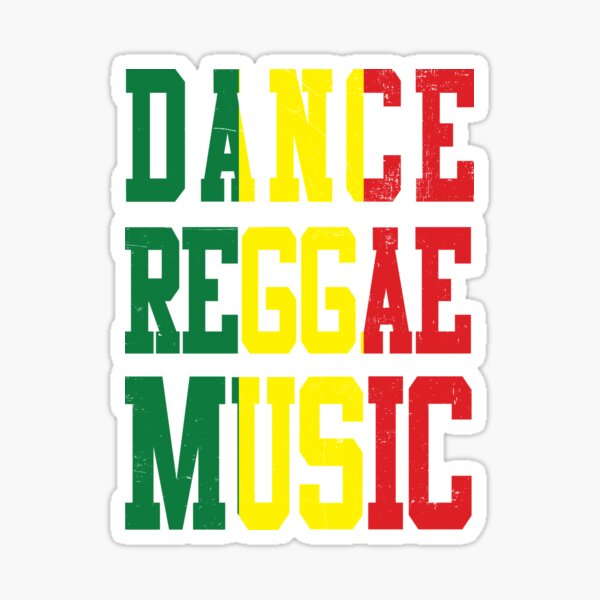 "Dance Reggae Music Jamaica Rasta Colors " Sticker for Sale by ...