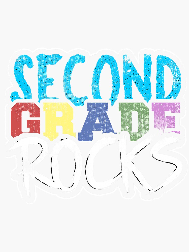 "Second Grade Rocks Student Teacher School" Sticker for Sale by ...