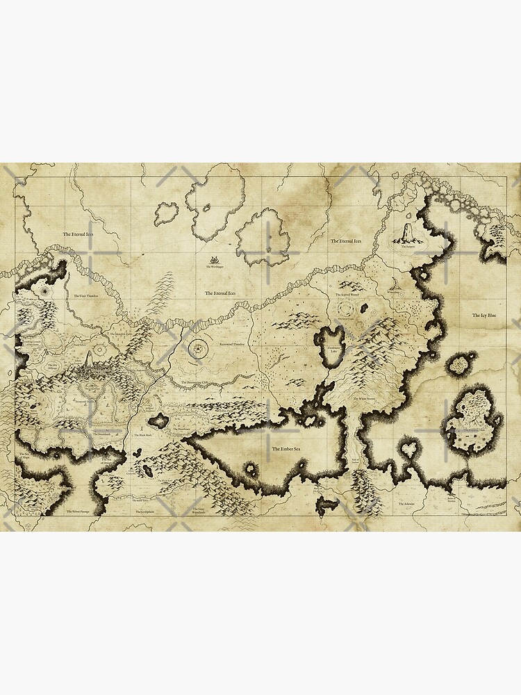 "Fantasy map illustration - Old parchment" Art Print for Sale by ...