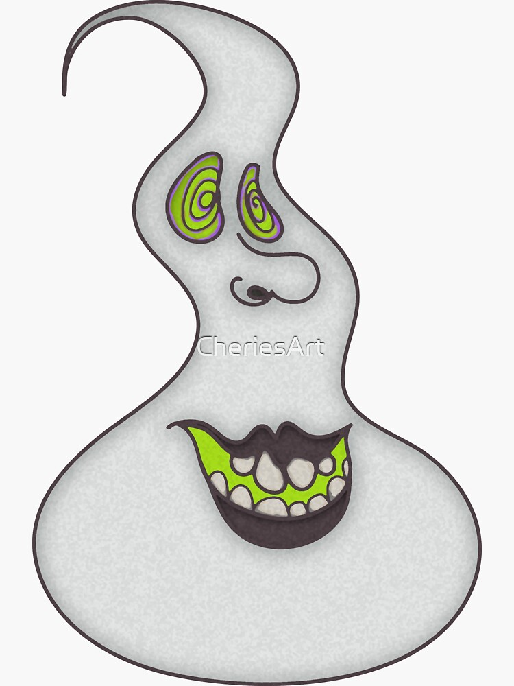 "Halloween Goofy Ghost Face" Sticker by CheriesArt | Redbubble