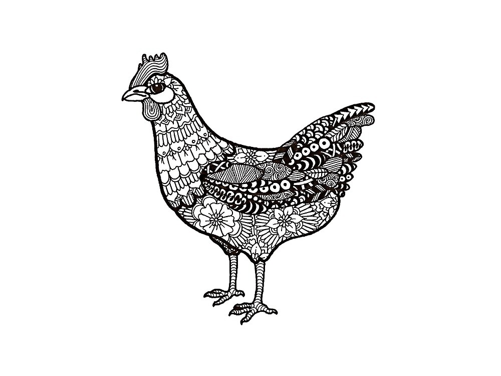 "Zentangle Chicken" by Zentangimals | Redbubble