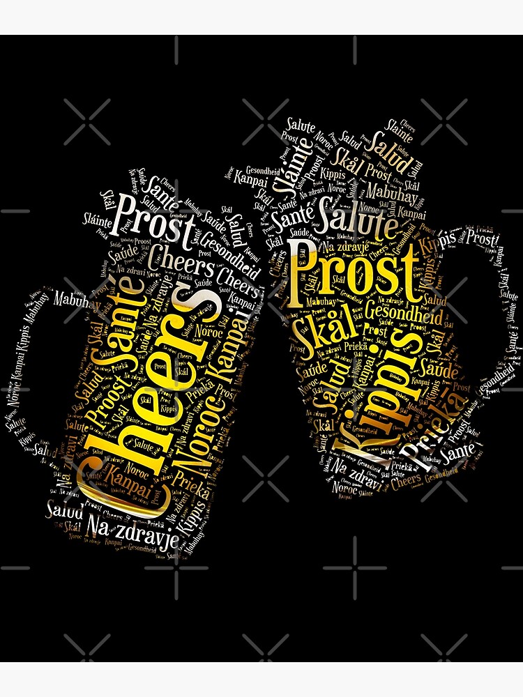 "Prost (Cheers) Oktoberfest Beer Mugs" Poster for Sale by kattikki ...