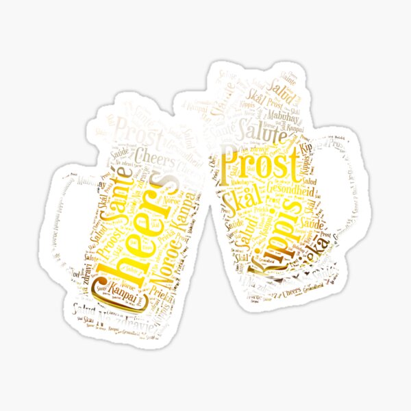 "Prost (Cheers) Oktoberfest Beer Mugs" Sticker for Sale by kattikki ...