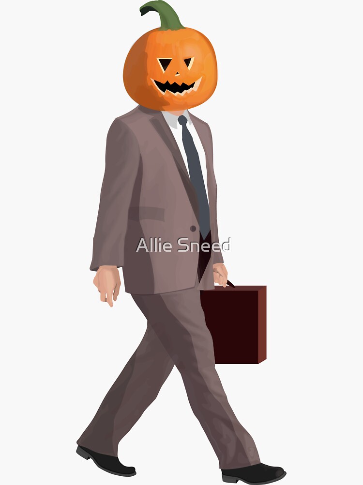 "dwight shrute: jack-o-lantern" Sticker for Sale by Allie Sneed | Redbubble